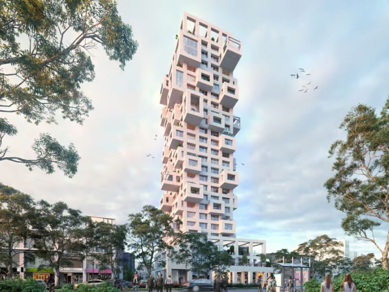 Blocky Tower Boosts Living Space With Extraordinary Cantilevering ...